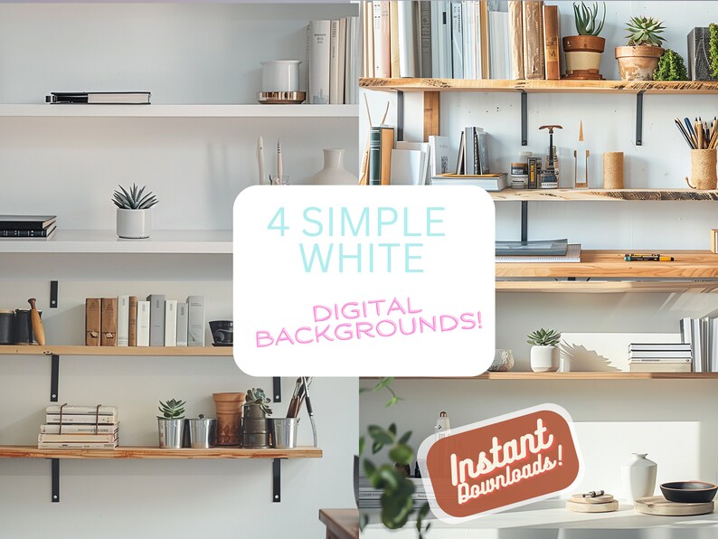 Simple White Bundle, Streamer Background, Virtual Background, Visual ...