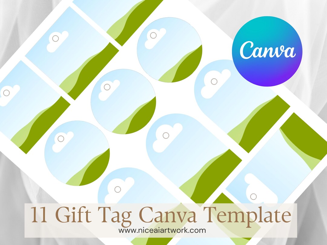 Minimalist Landscape Gift Tag Canva Template: 11 Printable Designs ...