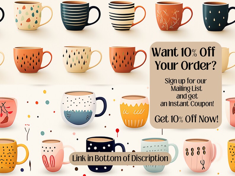 Coffee Cup Seamless Pattern Pack, Cute and Colorful Coffee Background ...
