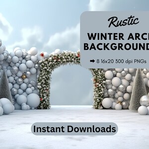 Rustic Winter Arch Digital Backdrops: Photo Overlays (PNG) - Etsy