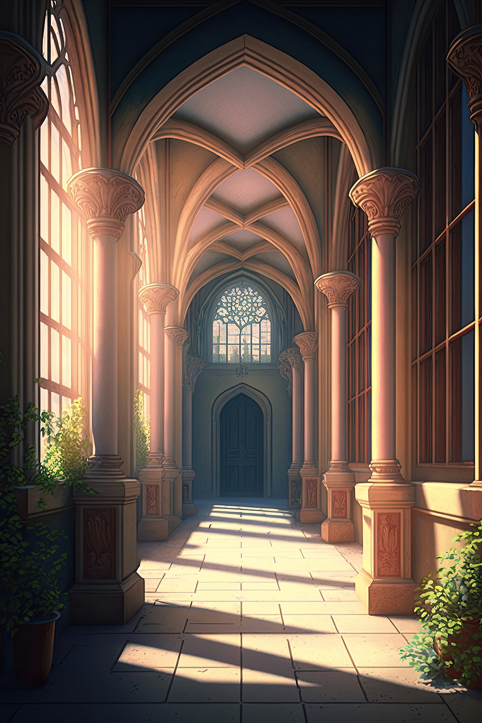 Wizard Hallway Digital Backdrop: Magic School Castle Backgrounds ...
