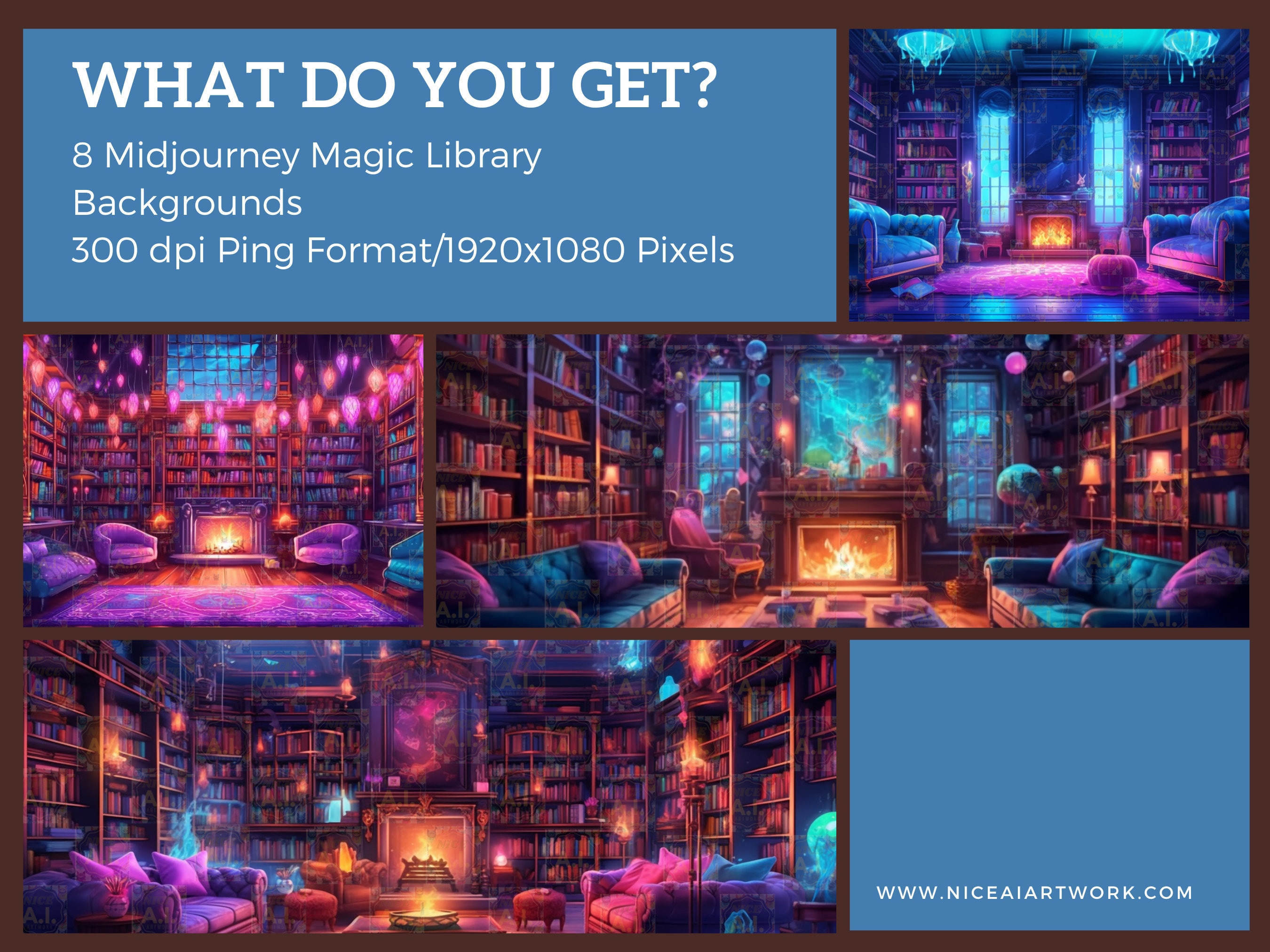 Enchanted Eye Wizard Library Digital Zoom Backgrounds for Virtual ...