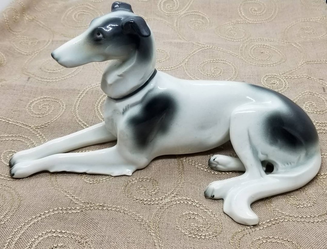1930s 40s Art Deco Goebel Porcelain Large Greyhound Whippet Dog Made in ...