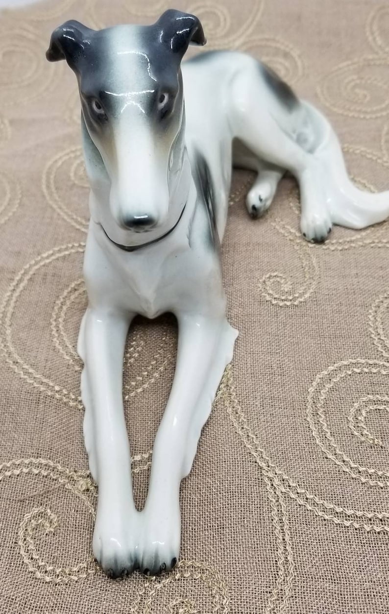 1930s 40s Art Deco Goebel Porcelain Large Greyhound Whippet Dog Made in ...