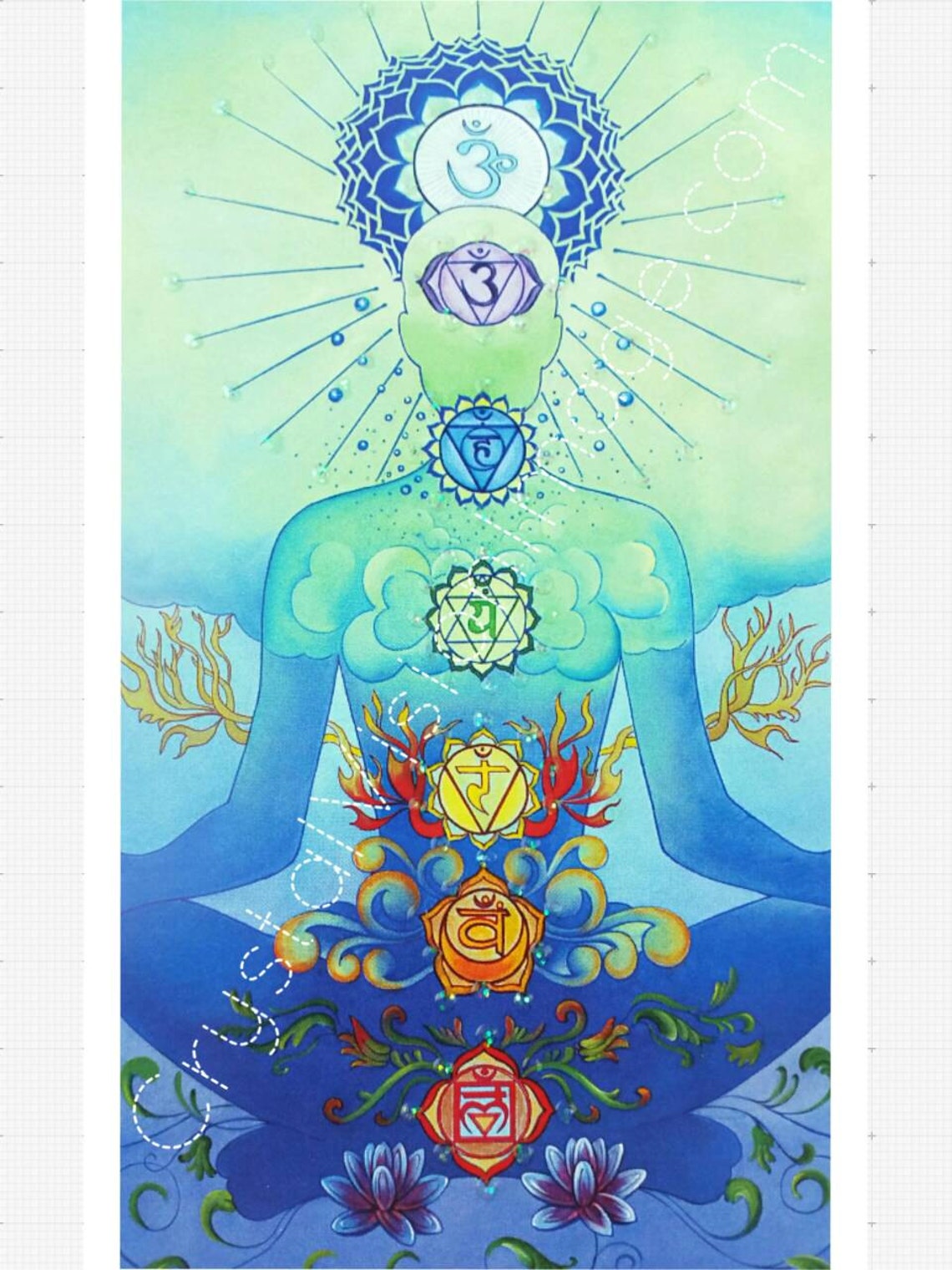 Chakra Man Blue Blend Greeting Gift Card Art by Paul Heussenstamm Hand ...