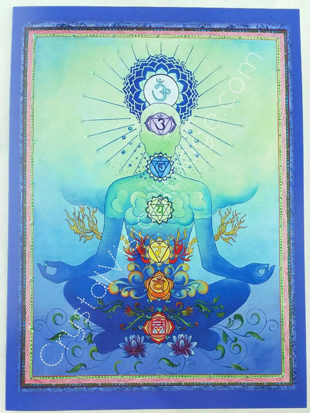 Chakra Man Blue Blend Greeting Gift Card Art by Paul Heussenstamm Hand ...