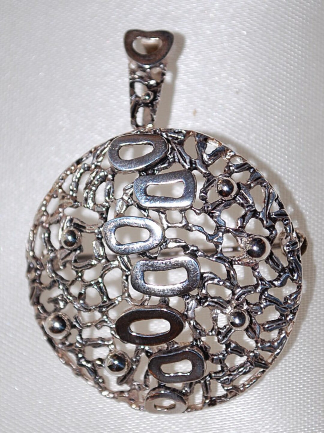 Vintage Sterling Sterling Modernist Pendant Brooch Van Lou Germany 3D ...