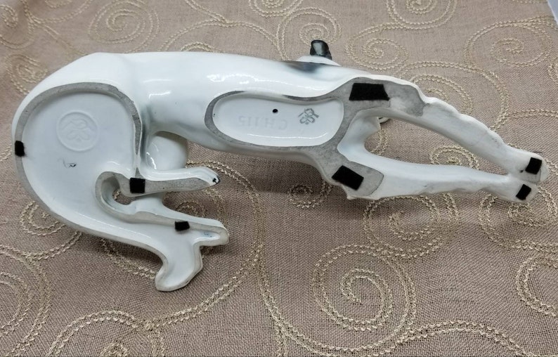 1930s 40s Art Deco Goebel Porcelain Large Greyhound Whippet Dog Made in ...