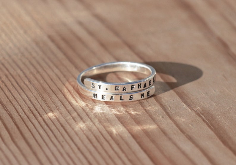 St. Raphael the Archangel Heals Me' hand Stamped Ring | Etsy
