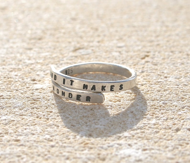 Led Zeppelin Lyric Ring 'And it makes me wonder' | Etsy