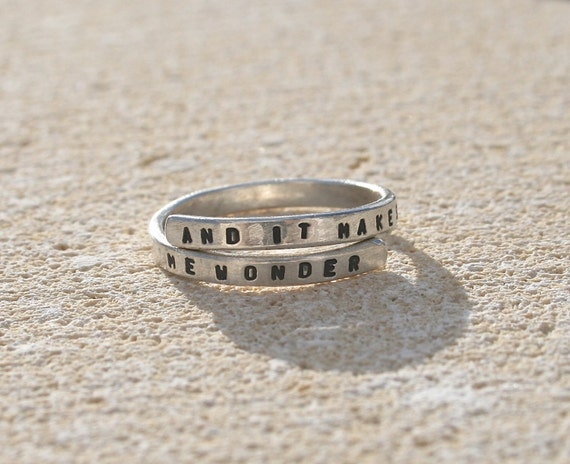 Led Zeppelin Lyric Ring 'and It Makes Me Wonder' - Etsy