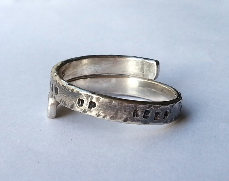 Ben Howard handstamped Silver Lyric Ring 'Keep your Head | Etsy