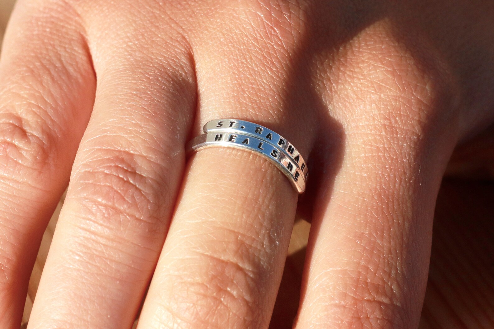 St. Raphael the Archangel Heals Me' hand Stamped Ring | Etsy