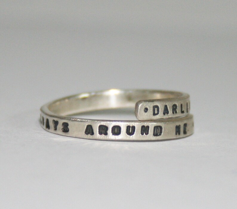 Ben Howard Handstamped Silver Lyric Ring 'darling | Etsy