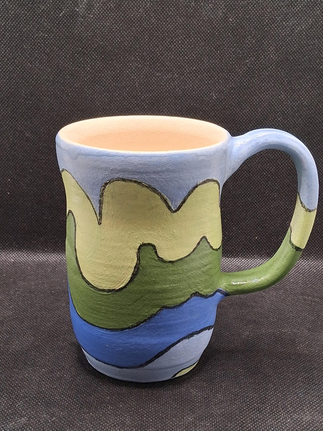 Nature-inspired Landscape Wavy Ceramic Mug -handcrafted Pottery - Etsy