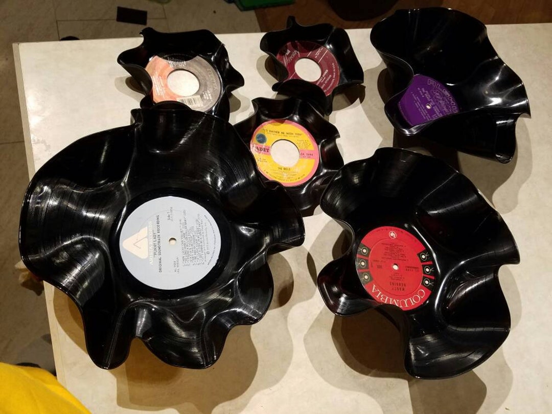 Record Bowls Decor, Set of 4, Music Theme Decor, Retro Vinyl, Wedding ...