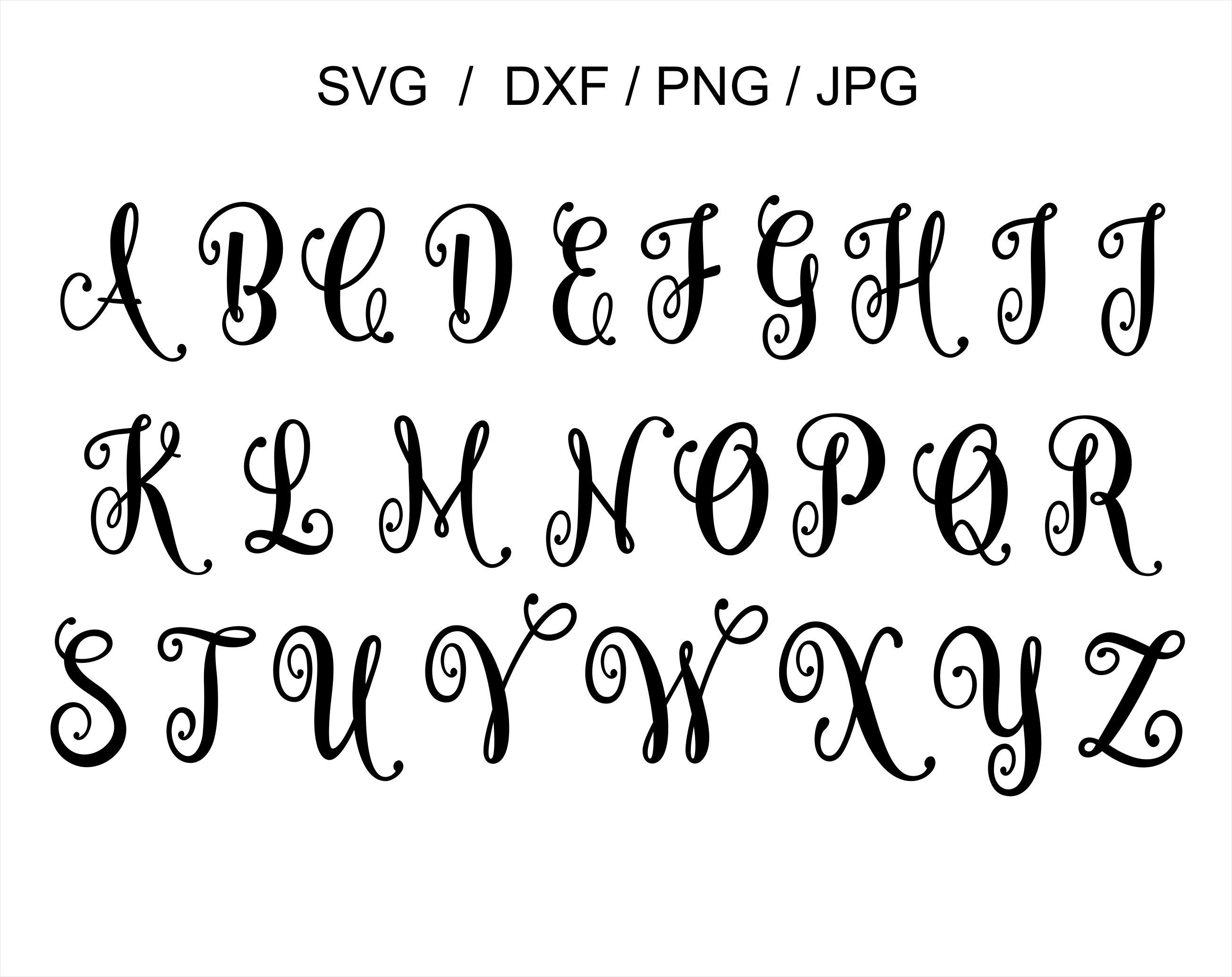 Monogram SVG Font Initial Svg Letters Svg Alphabet Letters - Etsy Canada