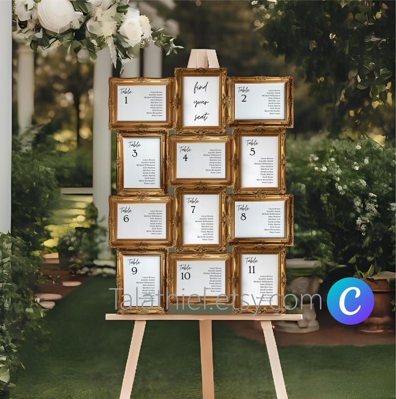 4x6 Minimalist Wedding Seating Chart Template, Portrait & Landscape ...