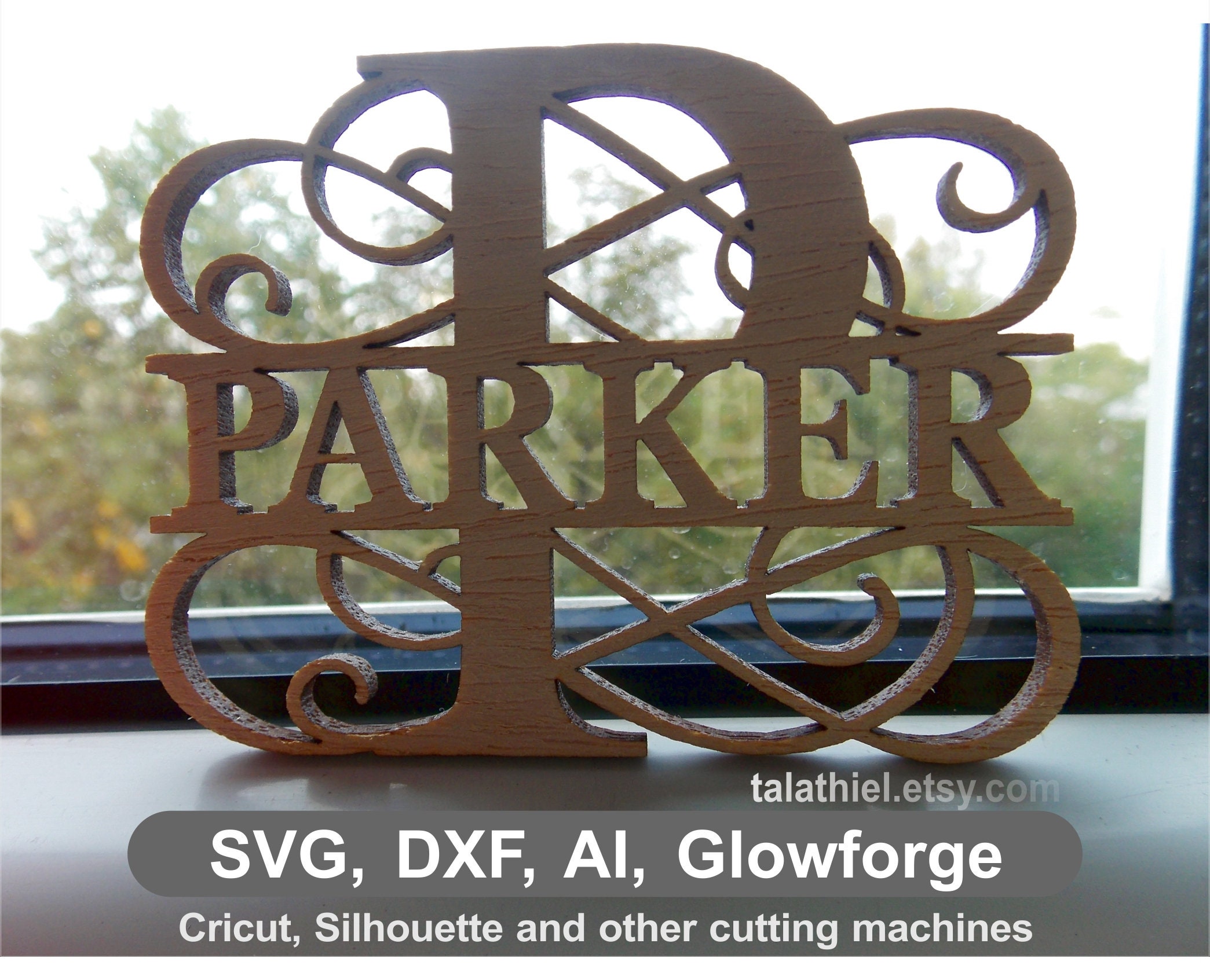 Split Monogram SVG Swirl Monogram Scroll Full Alphabet SVG - Etsy Canada