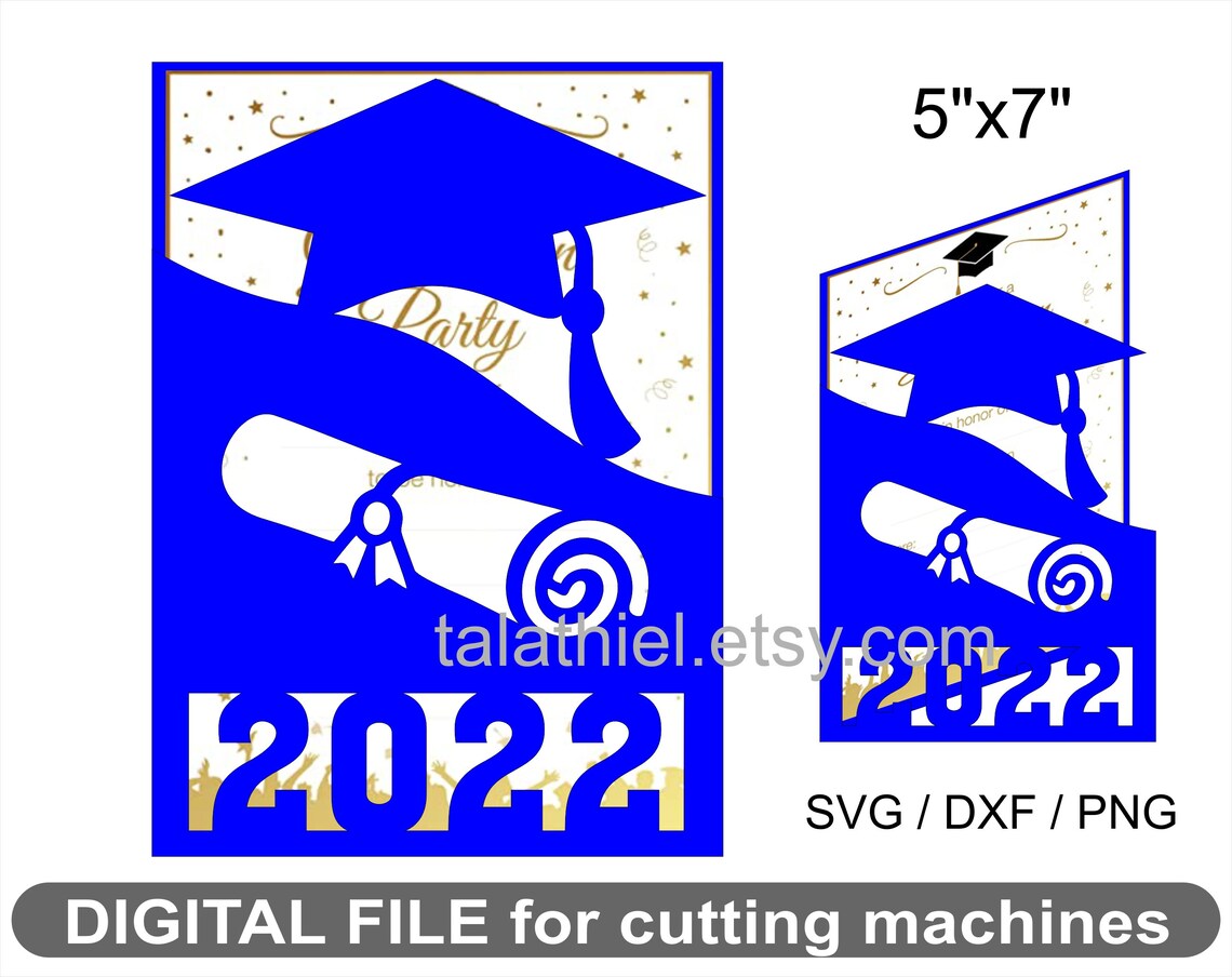 SVG Cut File Fold Card Graduation Invitation Class of 2022 - Etsy