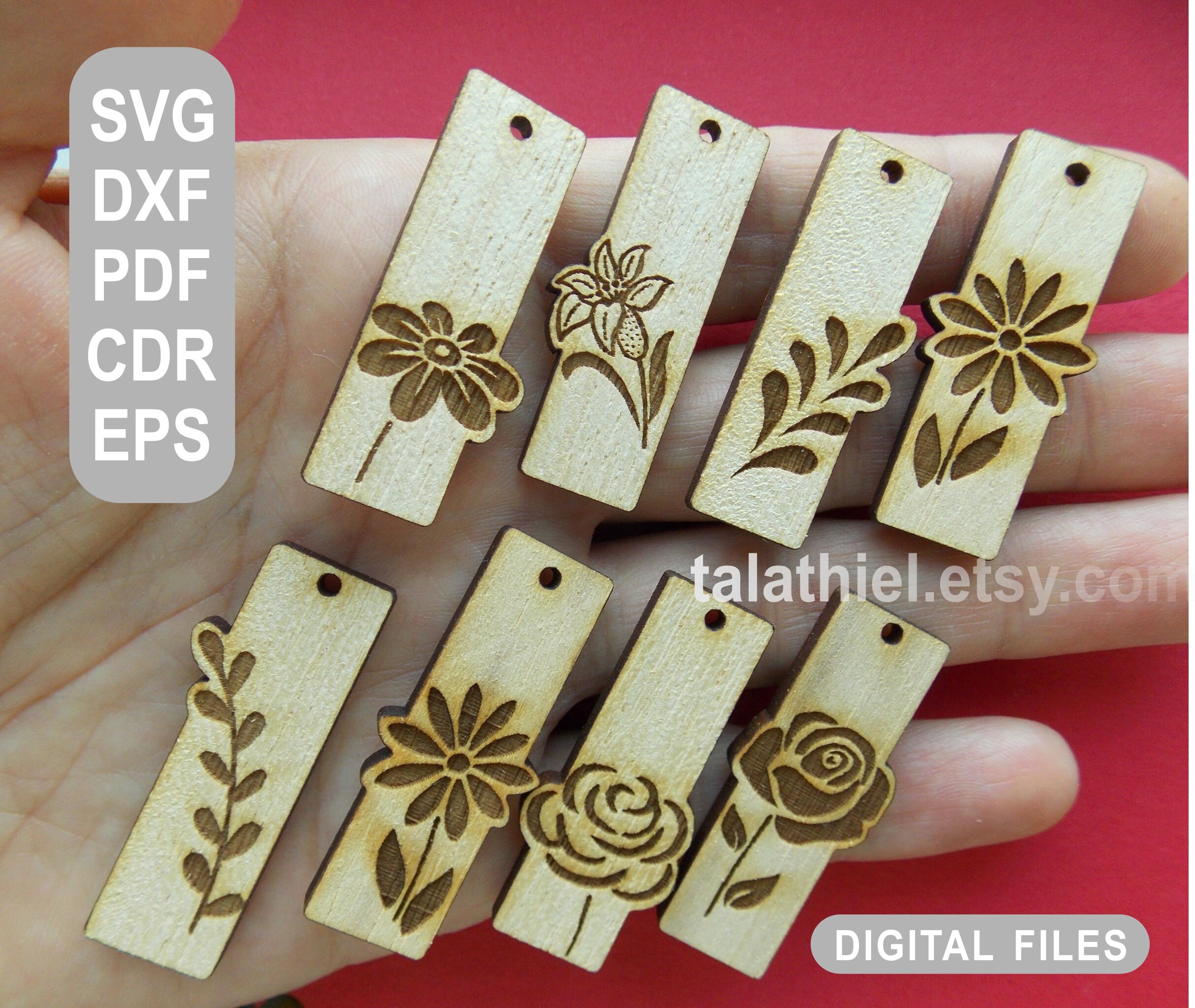 8 Engraved Earrings SVG Files Earrings File Earrings - Etsy Canada