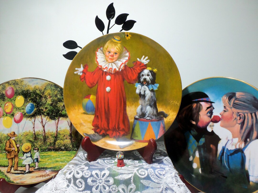 3 Fine Collector Plates W/24k Border Mint Condition - Clown Collectible ...