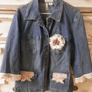 Upcycled Denim Jacket - Screen Print Ephesians 2:4-5 - St Johns Bay 1XL ...