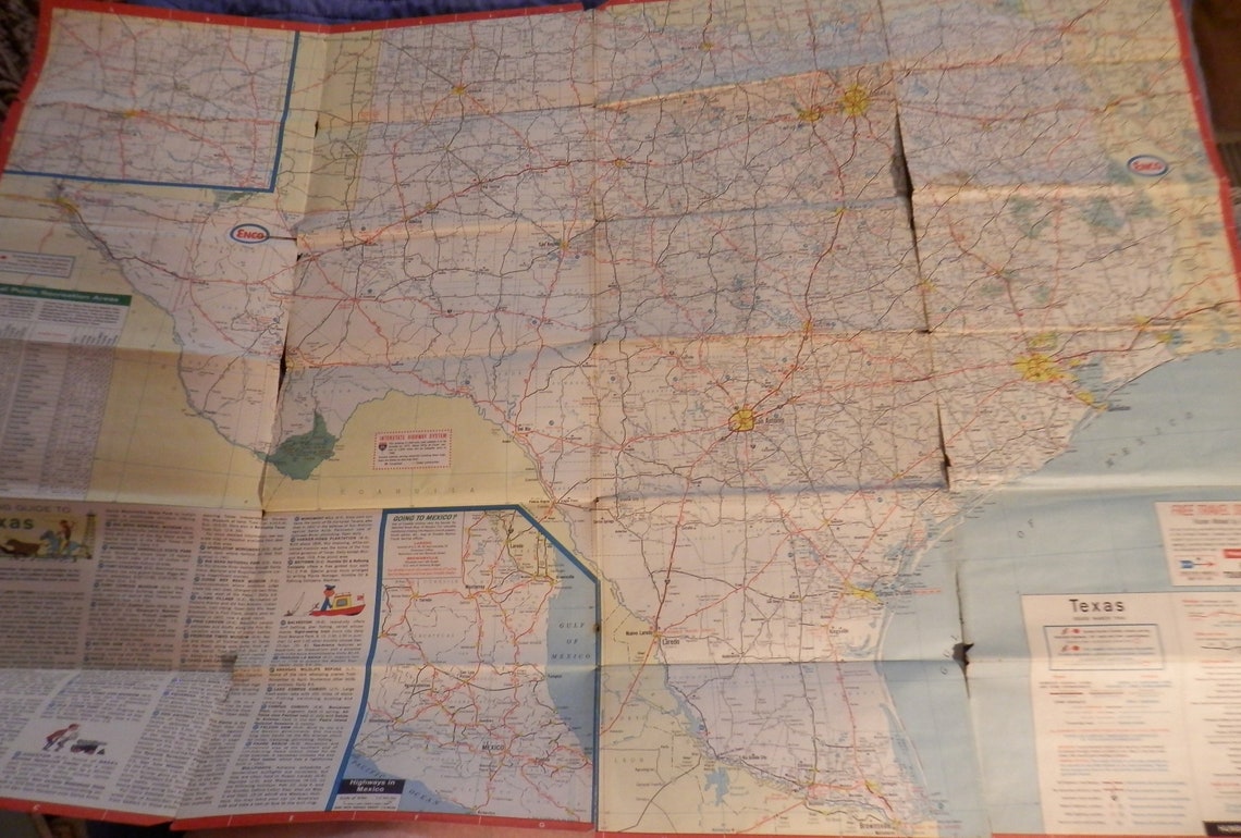 Vintage 5 Large Old Various Maps Road Maps Travel Junk | Etsy