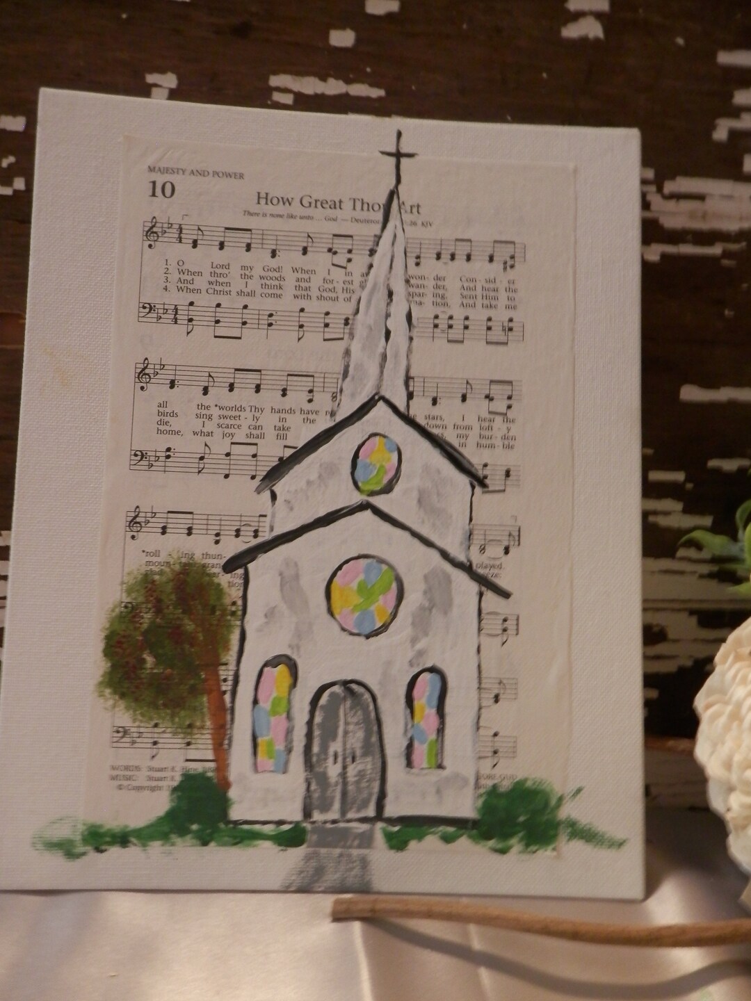 Hand Painted 8x12 Canvas how Great Thou Art - Etsy