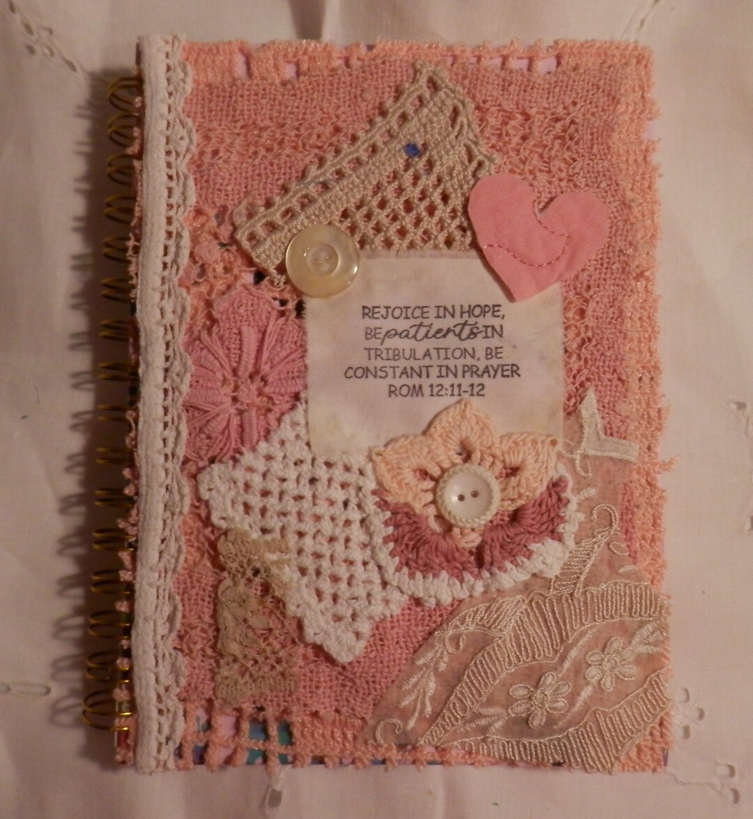 Embellished New Journal 7x9 Hard Cover Vintage Lace, Linens, Fabrics ...