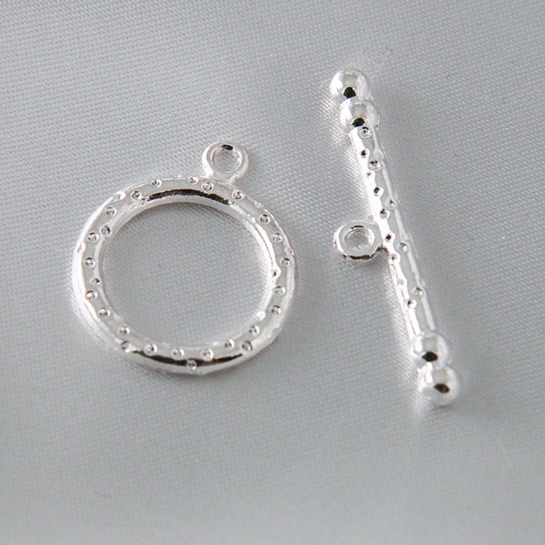 Large 22mm Silver Plated Spotted Toggles - 8 Sets - Etsy