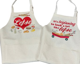 Lefse Matching Personalized Family Apron Set, Lefse Rolling Team ...