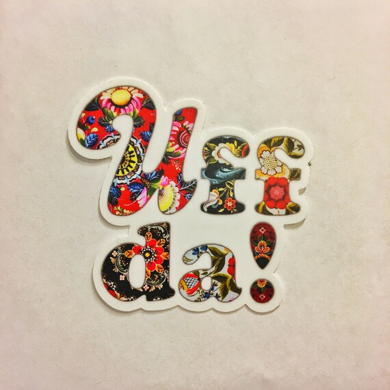 Uff Da Adhesive Sticker | Etsy