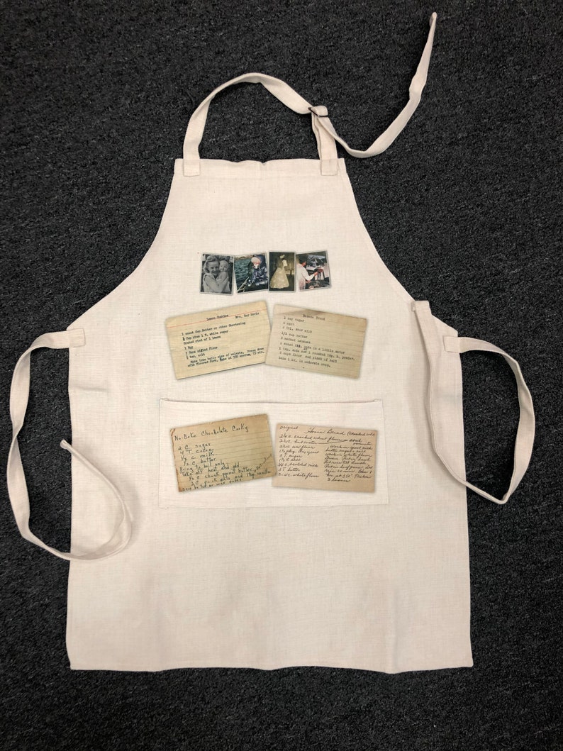 Custom Recipe Apron With Pocket and Adjustable Ties Features Your ...