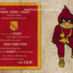 Iowa State University: Wrestling Cy Fight Song Raised Panel Metal - Etsy