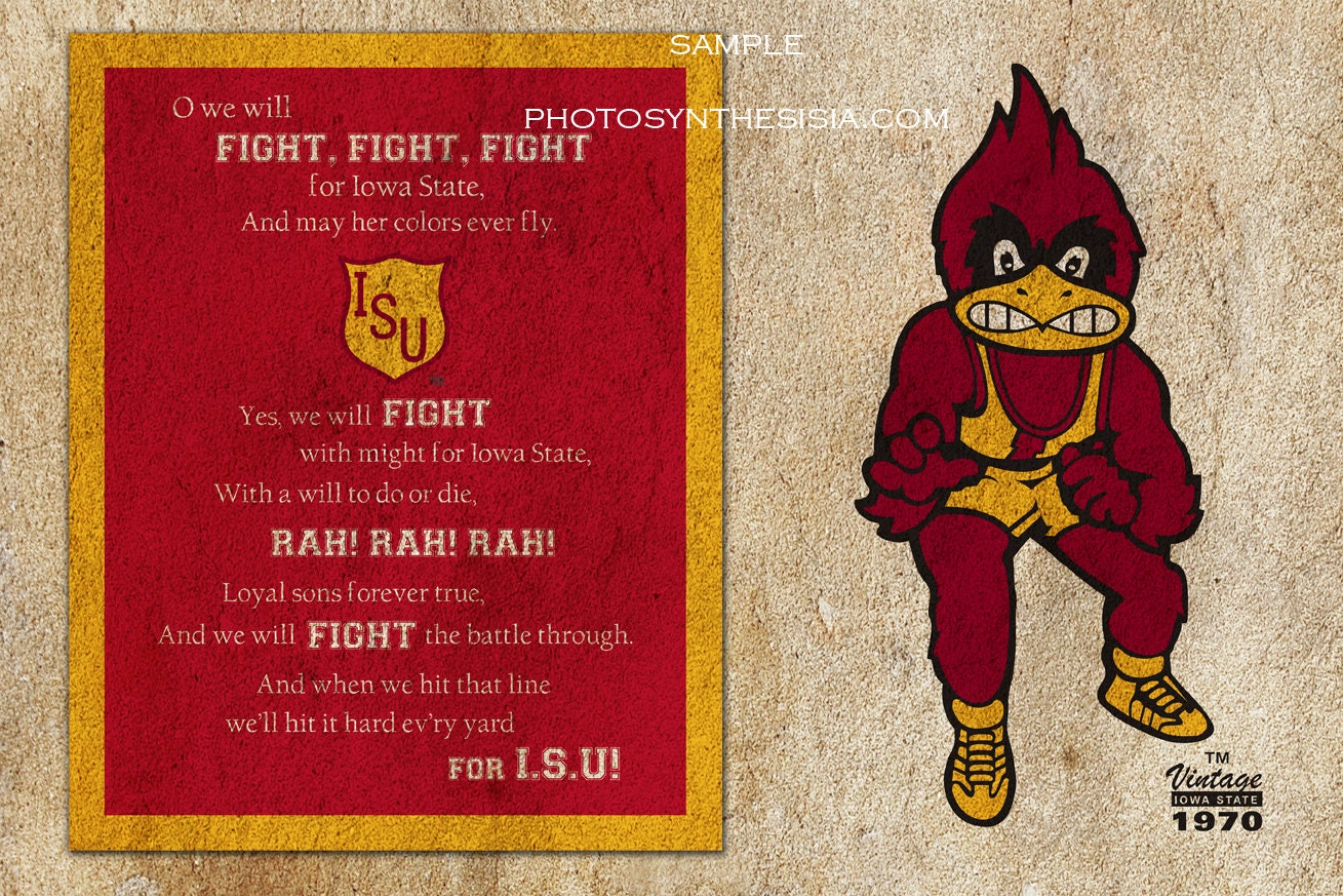 Iowa State University: Wrestling Cy Fight Song Raised Panel Metal - Etsy