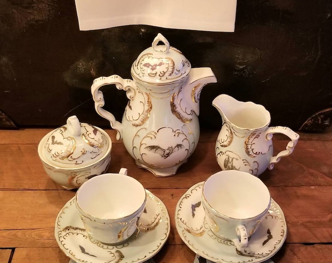 Gothic Bat Fancy Tea Set, Tea Pot, Creepy Tea Pot Set, Tea Party ...
