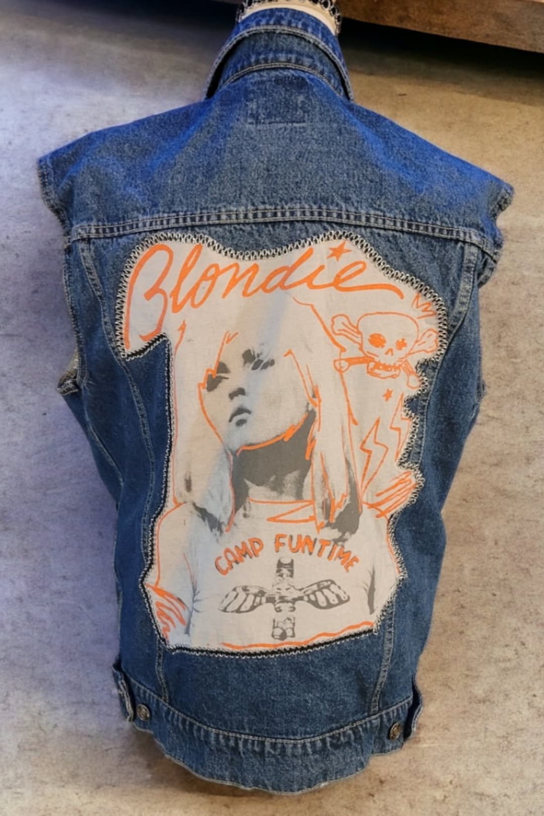 Blondie Vintage Tshirt Patch Custom Studded Vintage Recycled Band Denim ...