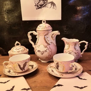 Gothic Bat Fancy Tea Set, Tea Pot, Creepy Tea Pot Set, Tea Party ...