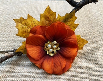 Autumn Leaf Hair Clip, Thanksgiving Gift, Fall Leaves Hair Clip, Fall ...