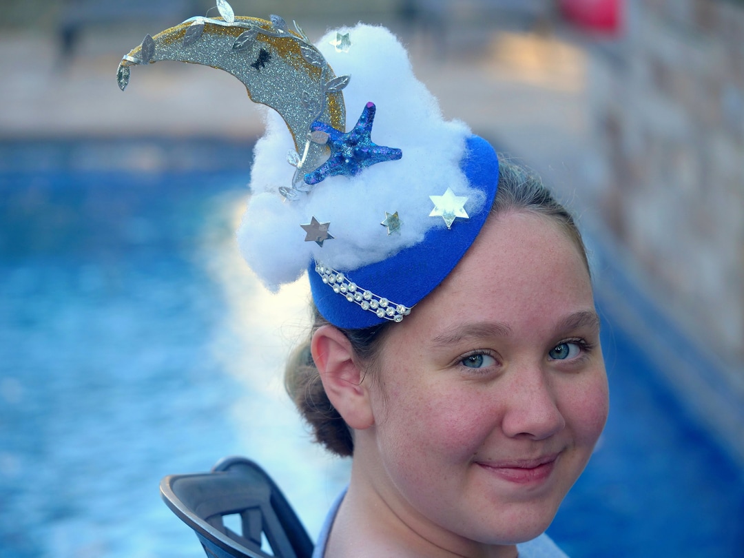 Retro Moon Headpiece, Moon Hat, Moon Hair Clip, Pin up Headpiece, Outer ...