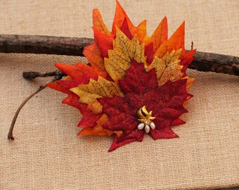 Autumn Leaf Hair Clip, Thanksgiving Gift, Fall Leaves Hair Clip, Fall ...