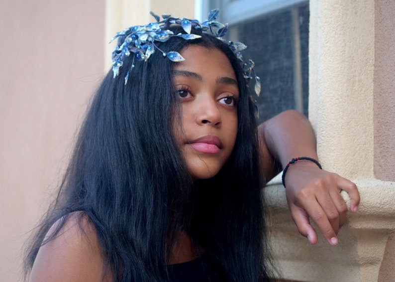 Blue ice fairy headpiece dance headpiece dance hairpiece | Etsy