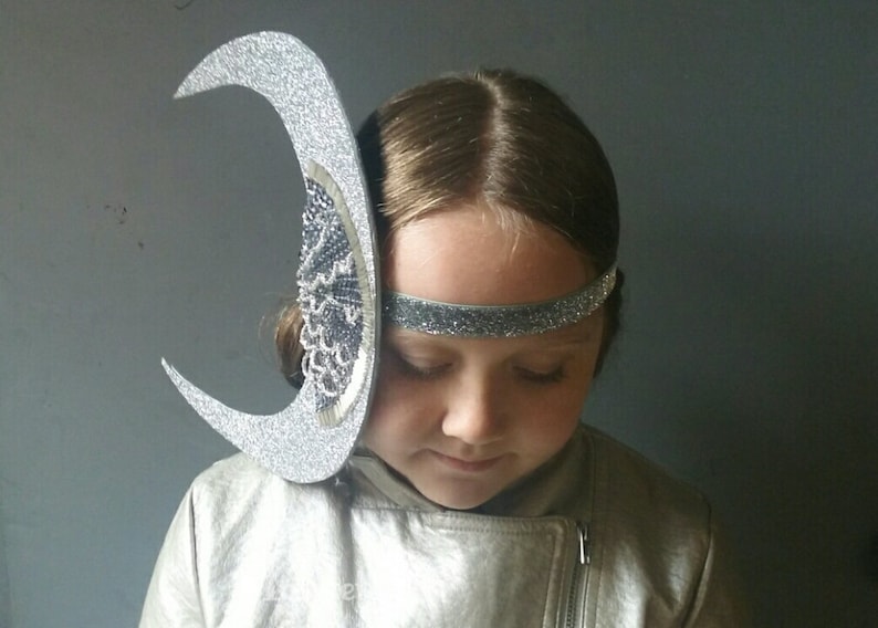 Silver Moon Headband Moon Headpiece Moon Costume Angel - Etsy