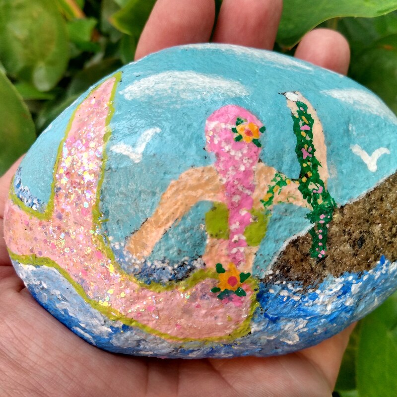 Mermaid Painted Rocks - Etsy