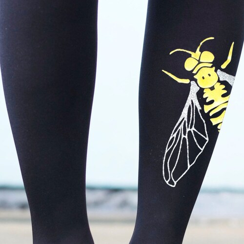 Gold or Silver Bee Tights Printed Insect Tights - Etsy