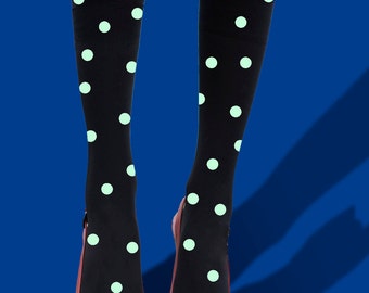 Sparkly Spotted Polka Dot Tights in Metallic Gold or Silver | Etsy