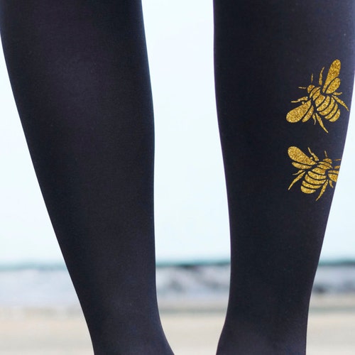 Gold or Silver Bee Tights Printed Insect Tights - Etsy