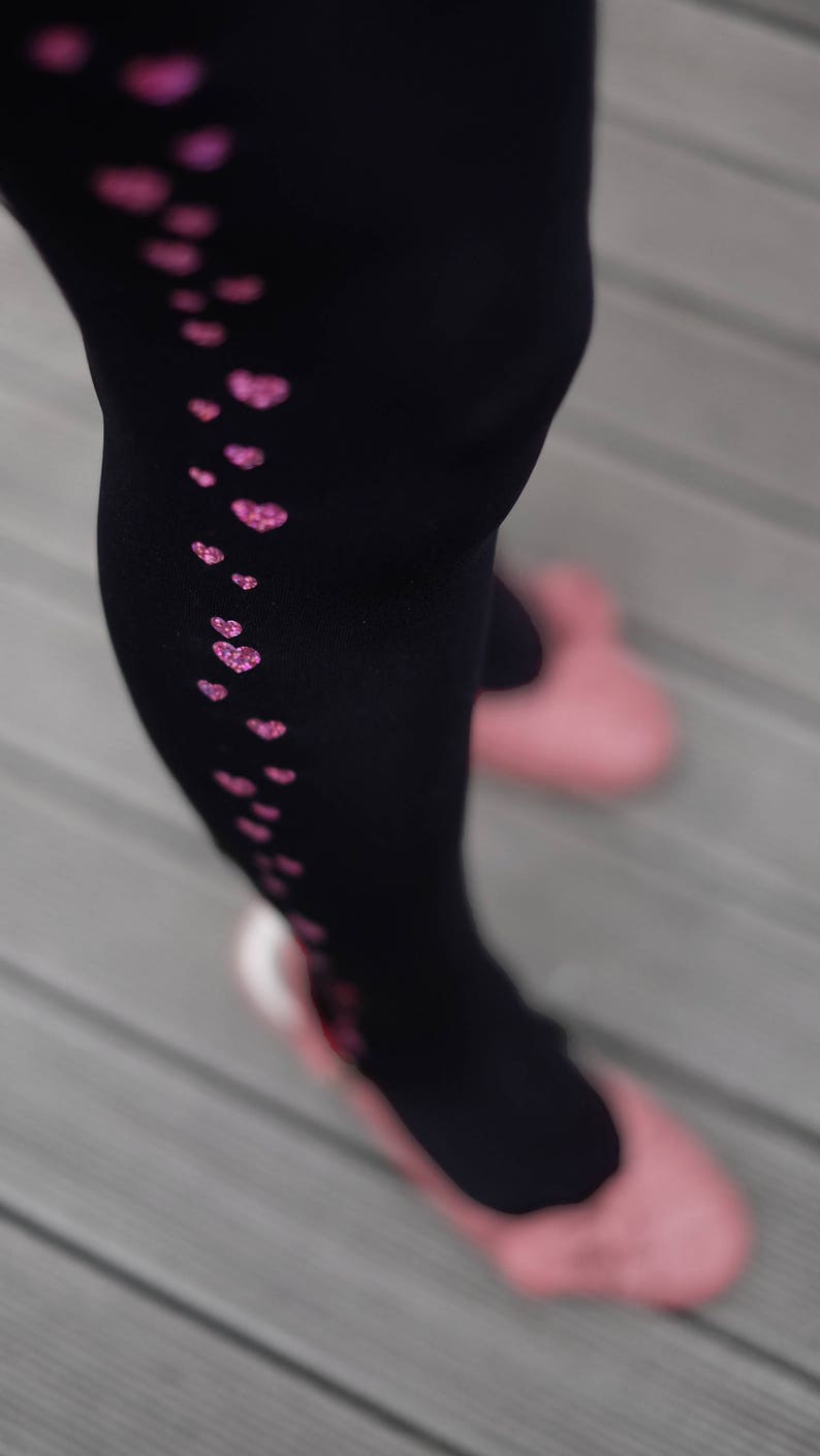 Sparkle Heart Tights Pink or Red or Gold or Silver | Etsy