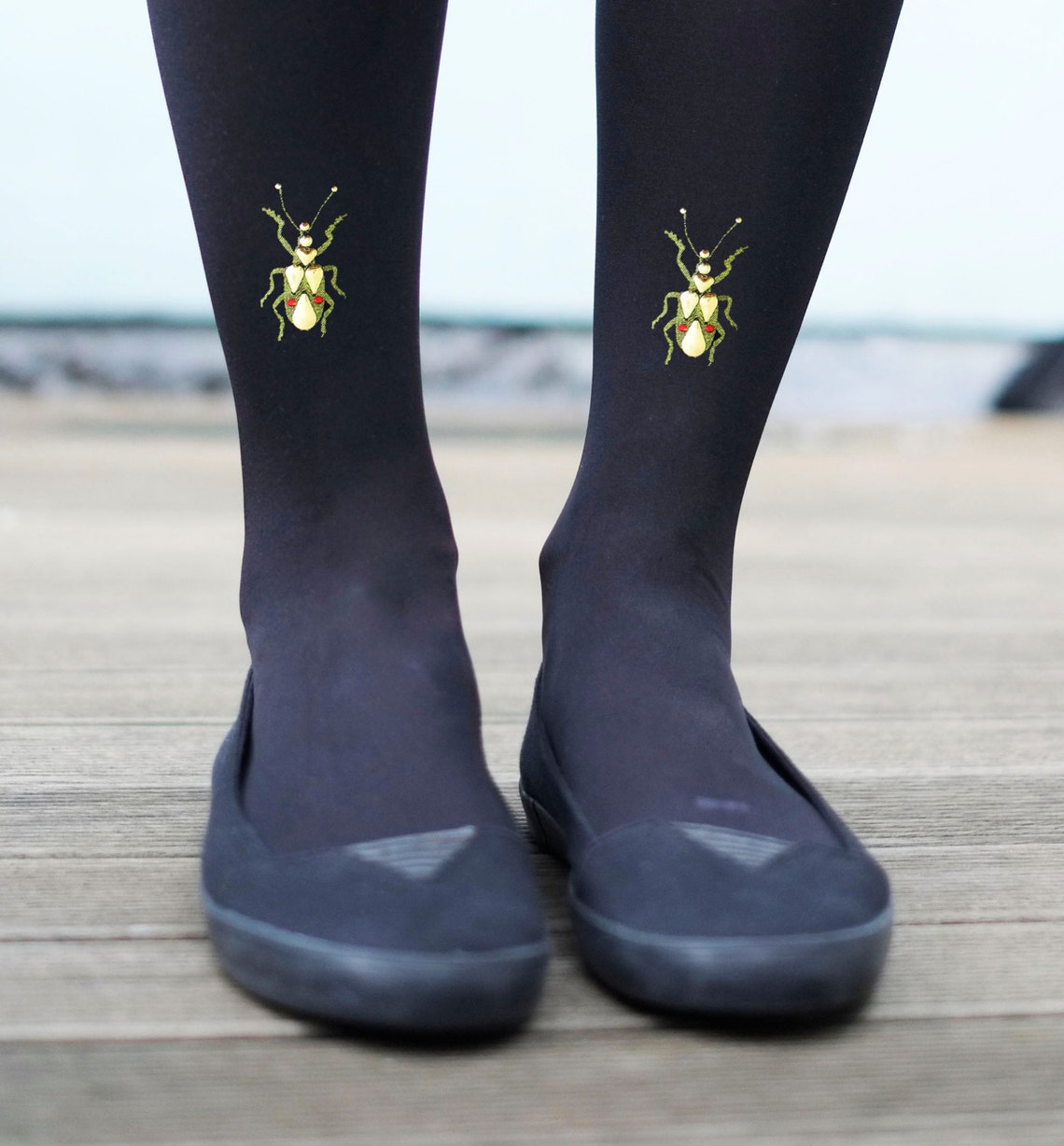 Printed and Studded Insect Tights Gold or Silver - Etsy